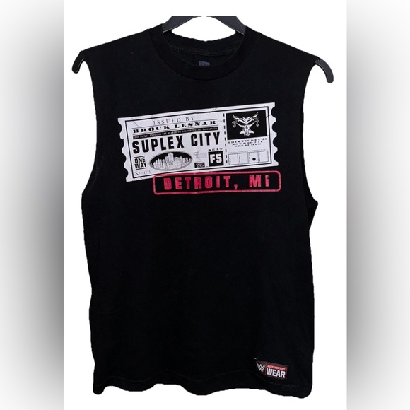 Shirts | Mens Wwe Brock Lesnar Suplex City Detroit Mi M Custom Cut Off ...